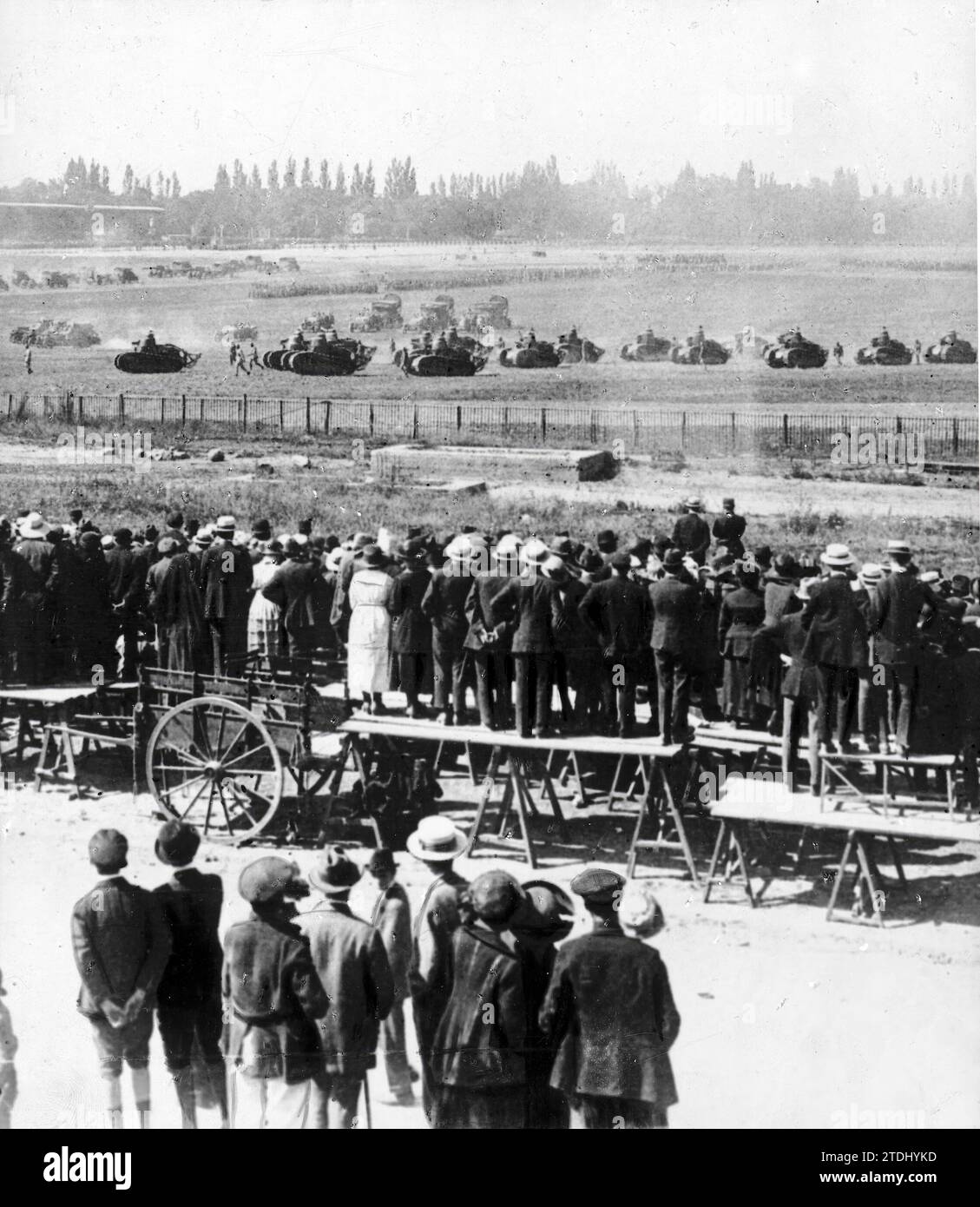 Paris, 7/14/1920. Military magazine on the training ground during the ...