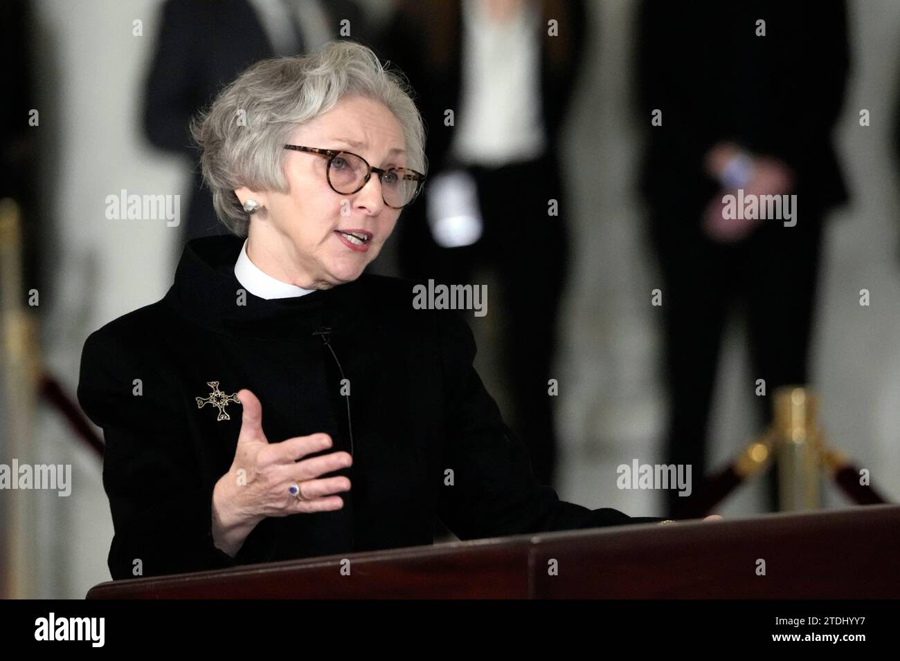 Rev. Dr. Jane E. Fahey speaks during a service for retired Supreme ...