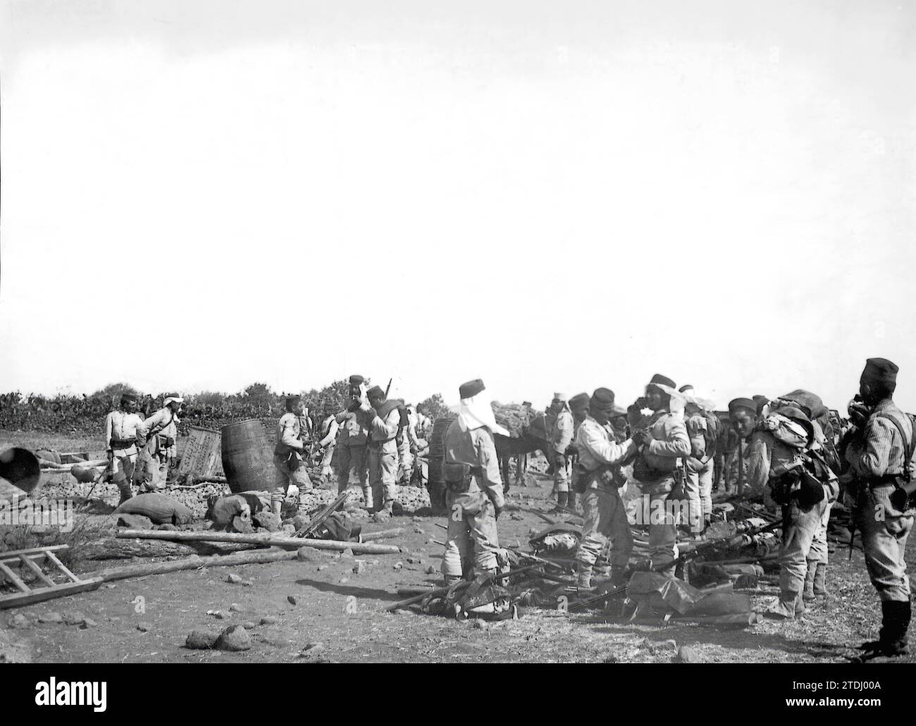09/30/1909. At Cape Three Forcas. Soldiers of the African regiment that ...