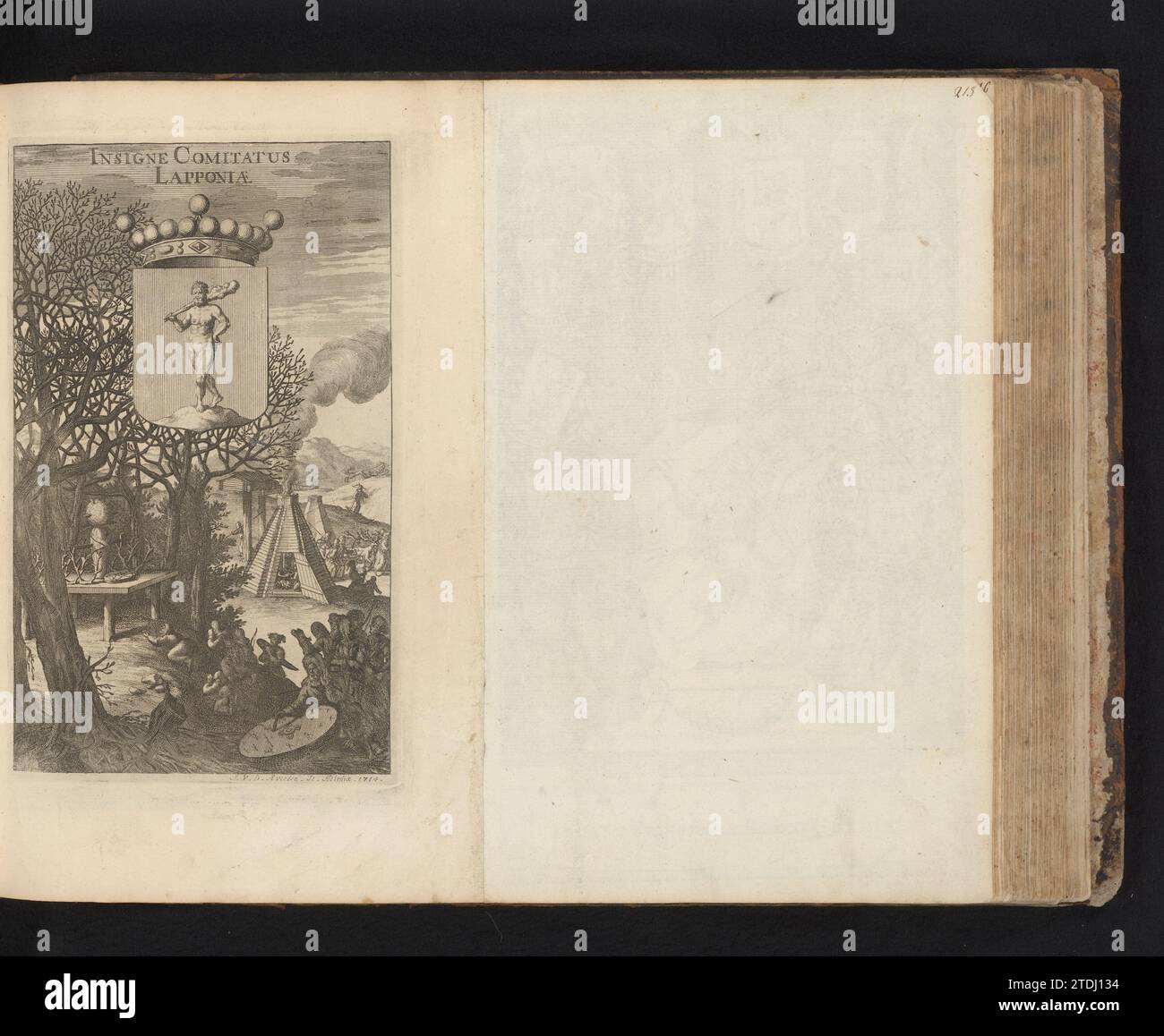 Landscape with Sami and the coat of arms of Sápmi (Lapland), Johannes ...