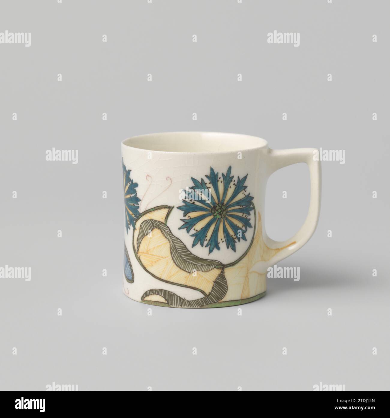 Kop, painted with flowers in a stock of shaded triangles, N.V ...