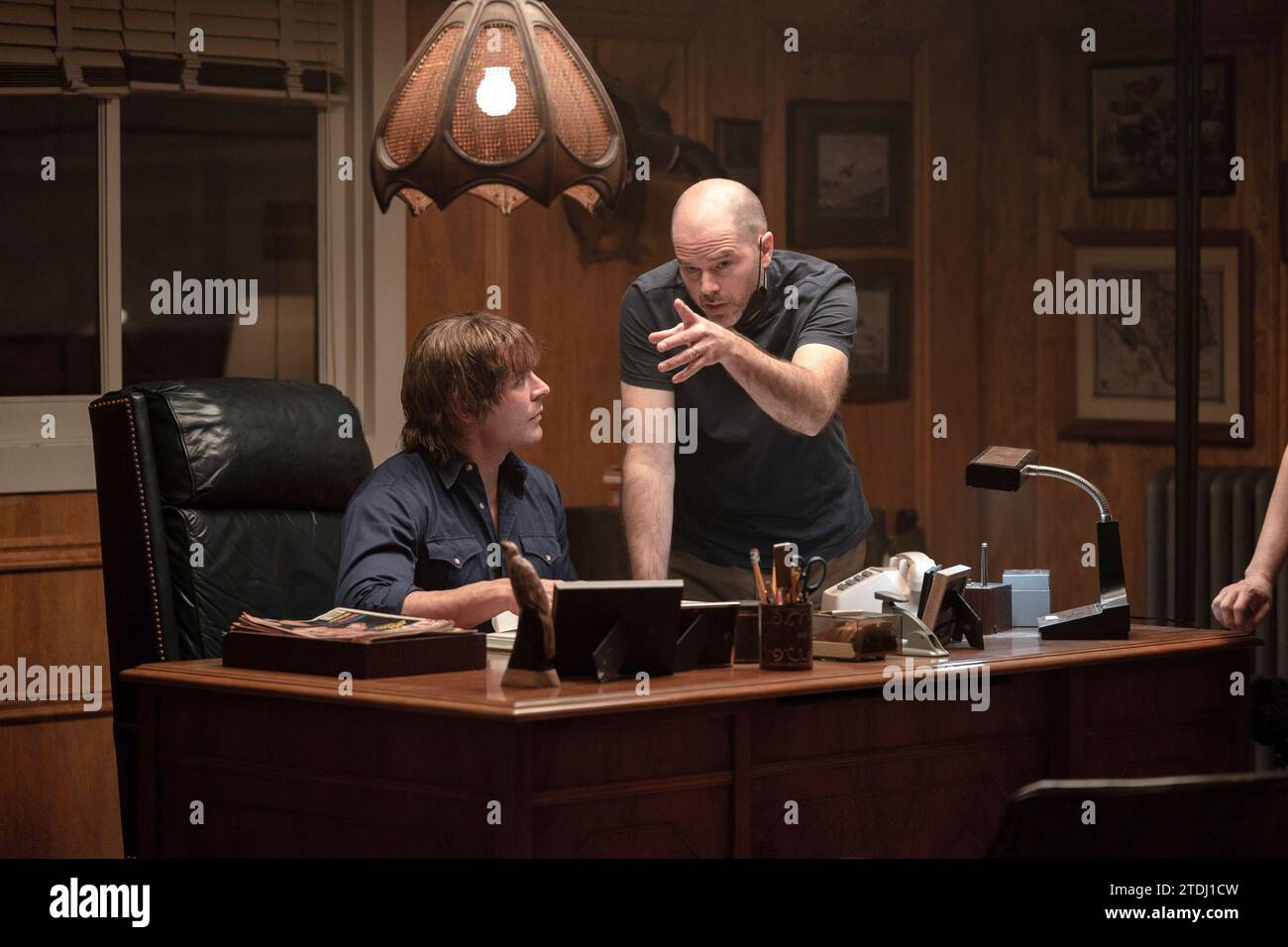 THE IRON CLAW, from left: Zac Efron, director Sean Durkin, on set, 2023 ...