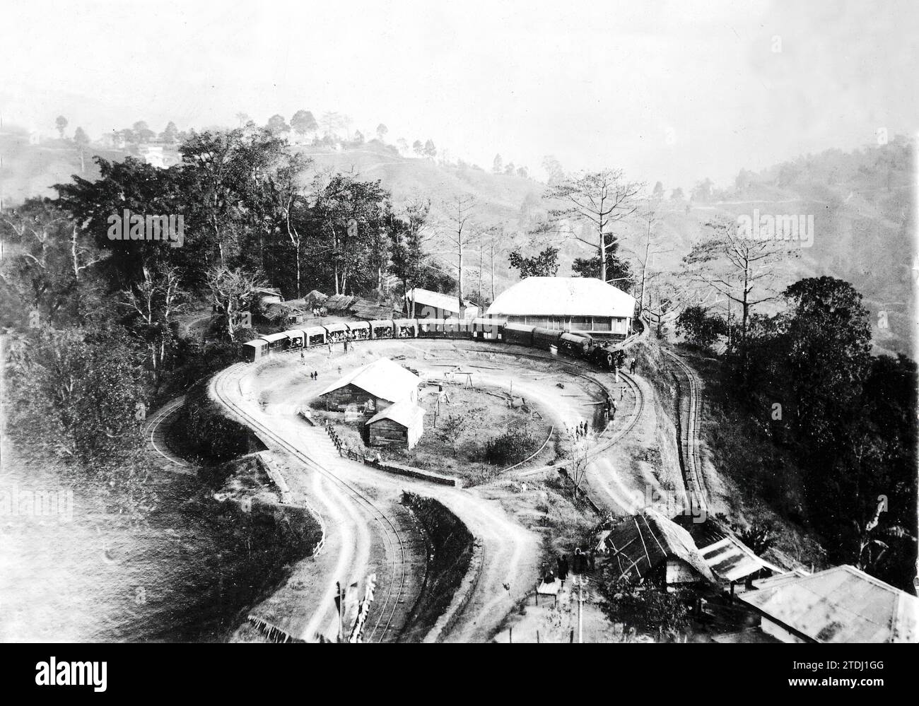 12/31/1908. The Himalayan Railway. Train passes through the Chimbatti ...