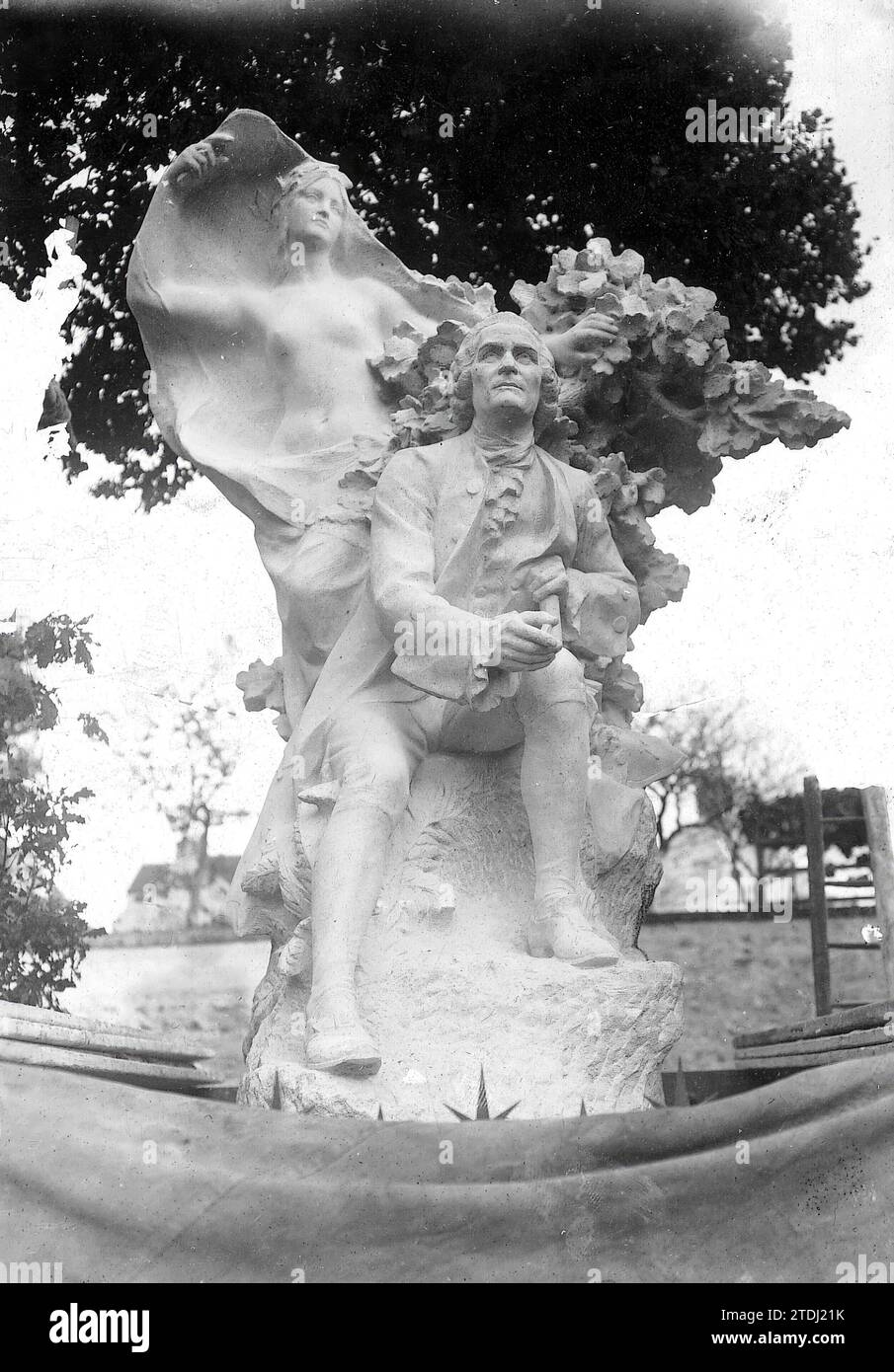 09/30/1908. Rousseau Monument. The statue of Jean-Jacques Rousseau that ...