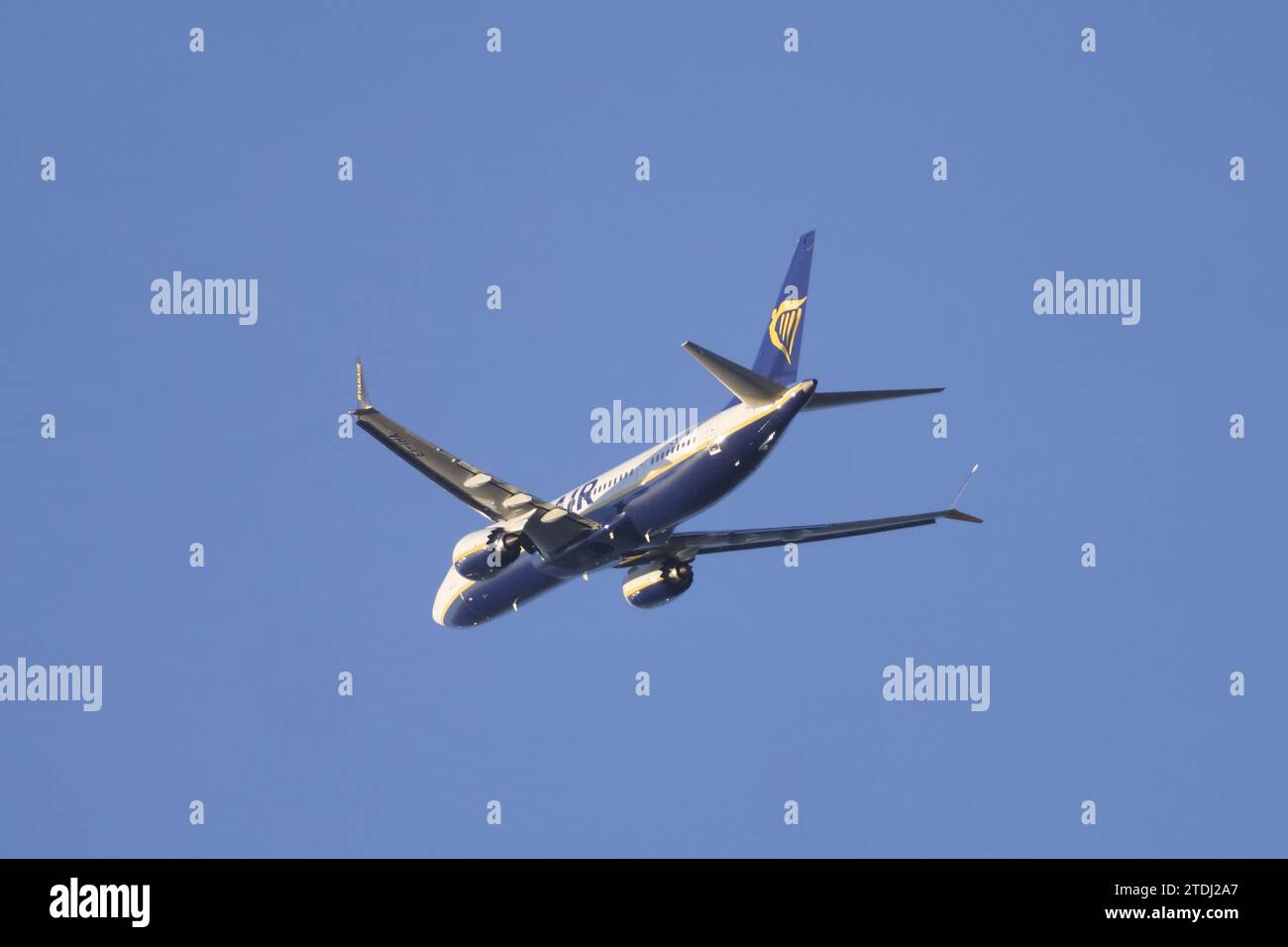 Plane taking off from Orio al Serio airport in Bergamo, Italy Stock ...