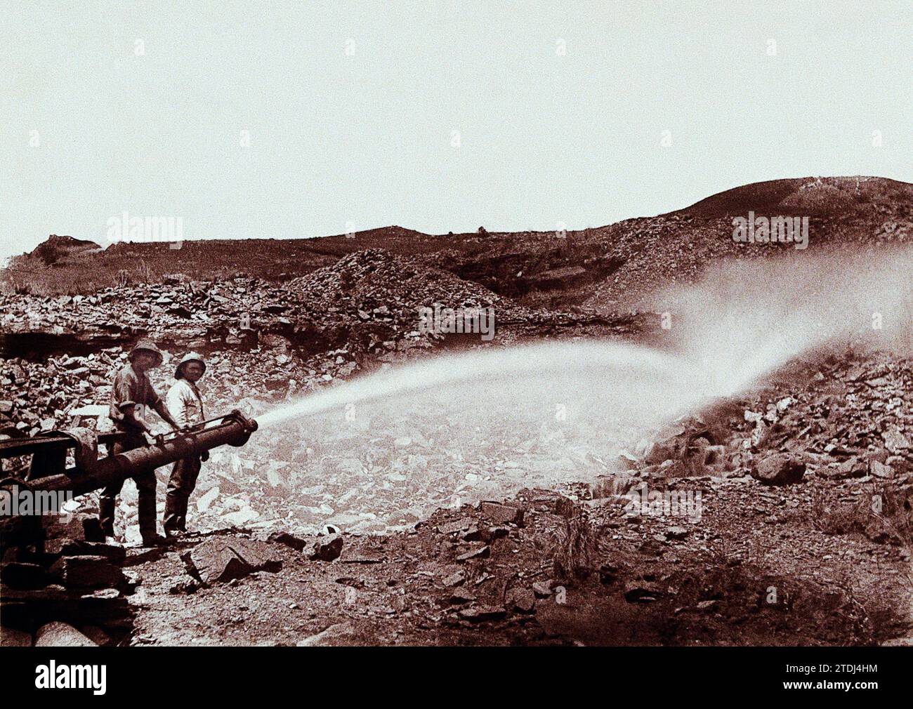 Hydraulic mining (Placer Mining) in the Lydenberg gold fields, South ...