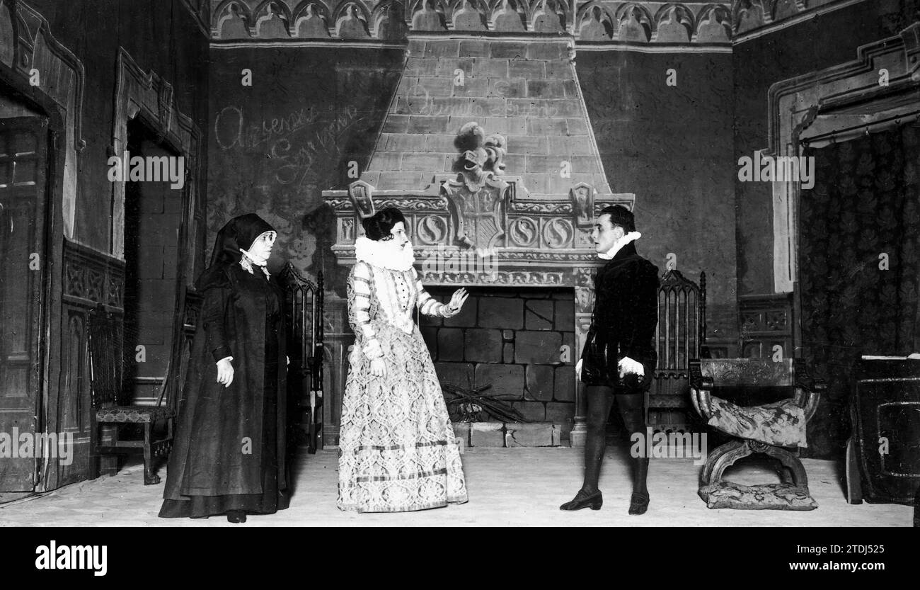 04/13/1920. Madrid in the Spanish theater. A scene from Joaquin ...