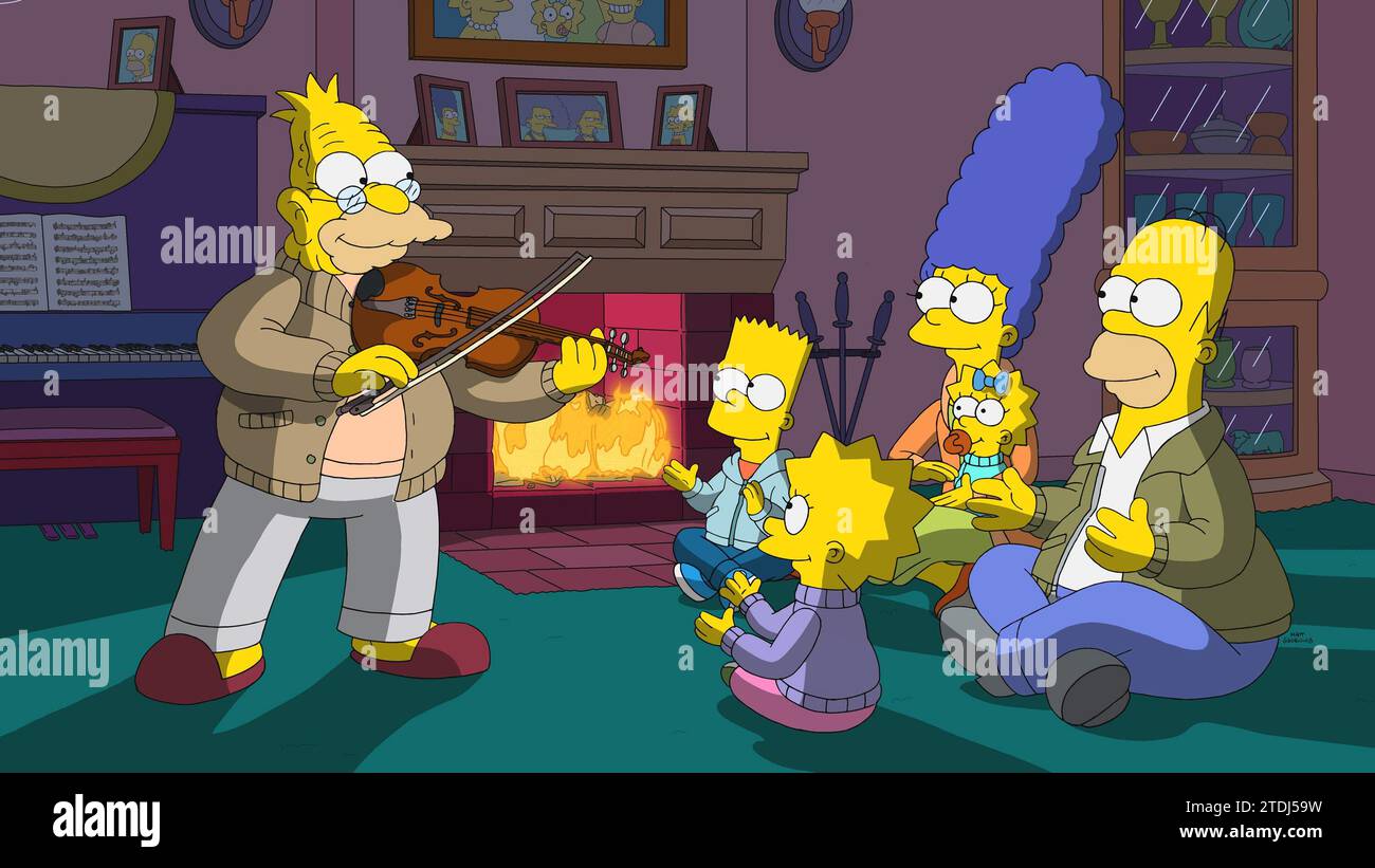 THE SIMPSONS, from left: Abe Simpson (voice: Dan Castellaneta), Bart ...