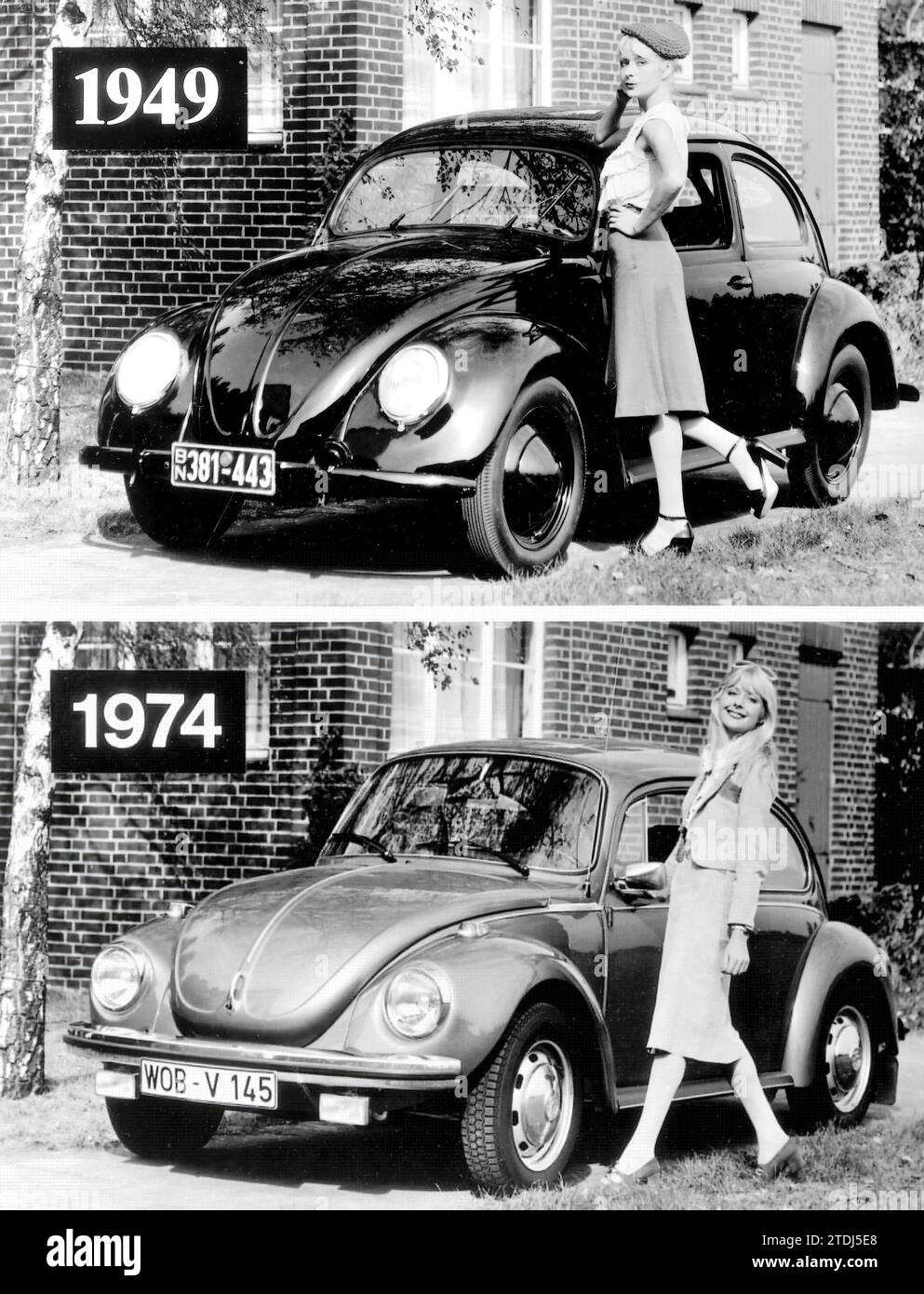 1949 and 1974 models. Credit: Album / Archivo ABC Stock Photo - Alamy