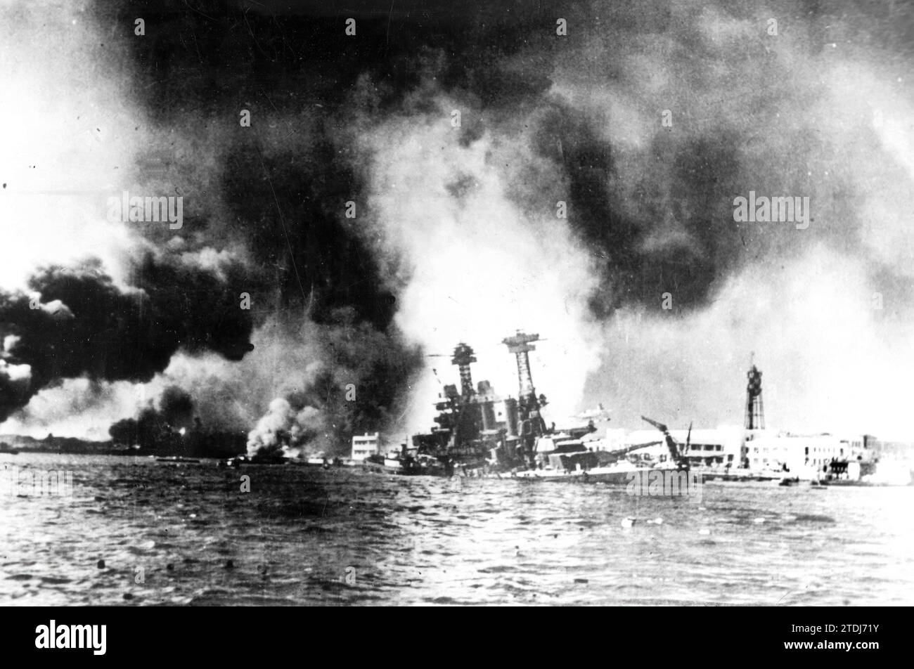 Pearl Harbor. 12/07/1941. The Japanese surprise attack on the American ...