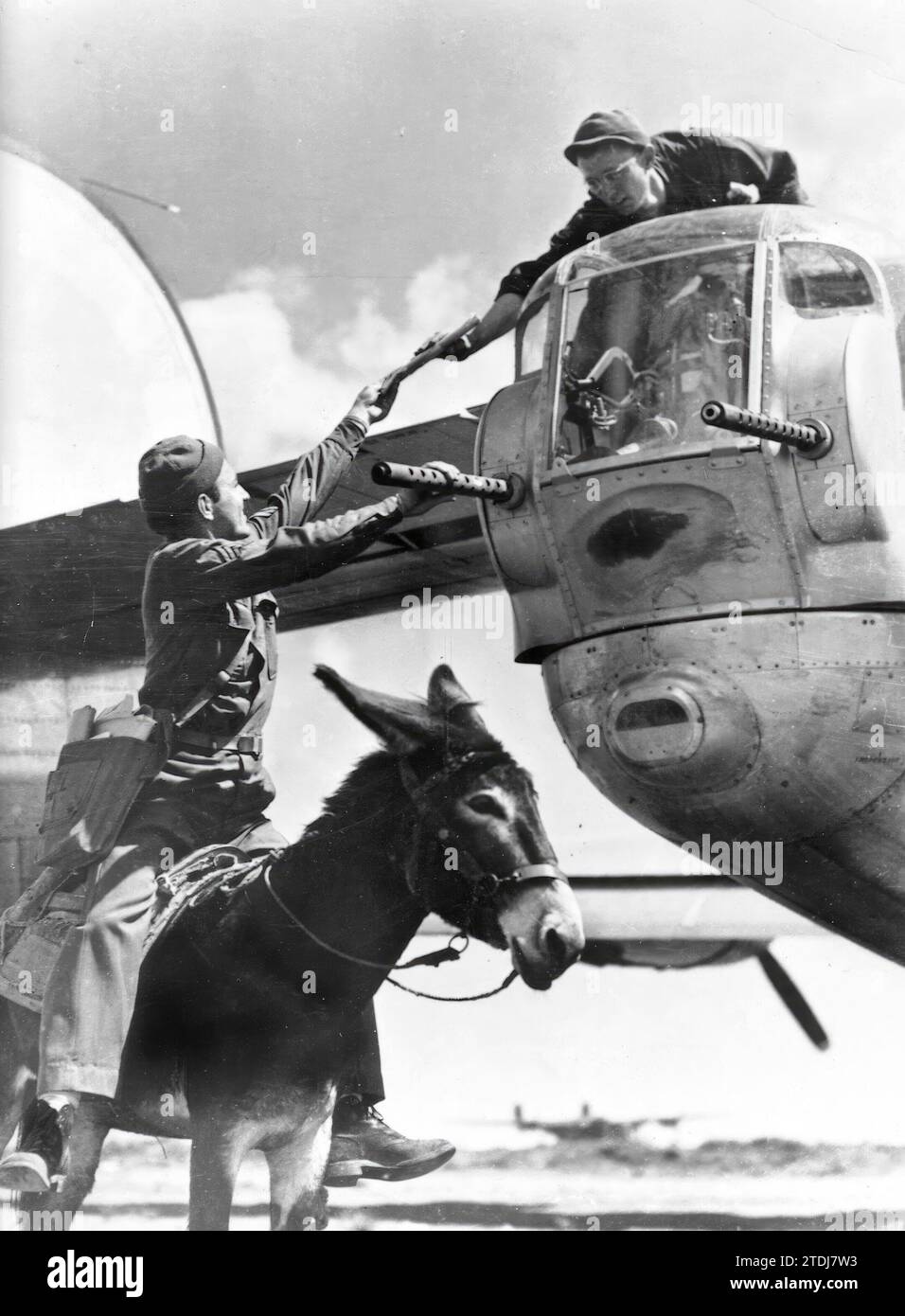 Italy, June 1944. World War II. On an Italian airfield: an American ...