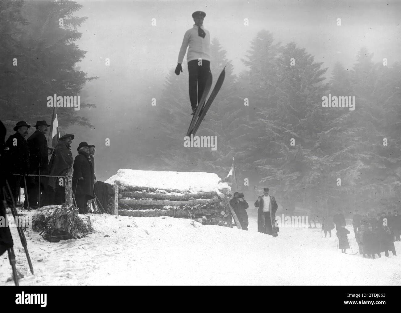 Kiran (Norway). February 1911. Ski jumping competition. Killen ...