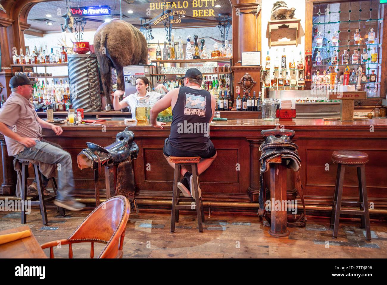 Fort Worth, USA - November 5, 2023: old classic saloon with cowboy ...