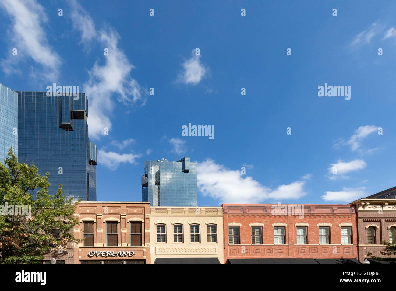 Fort Worth, Texas - November 4, 2023: historic facade of brick ...