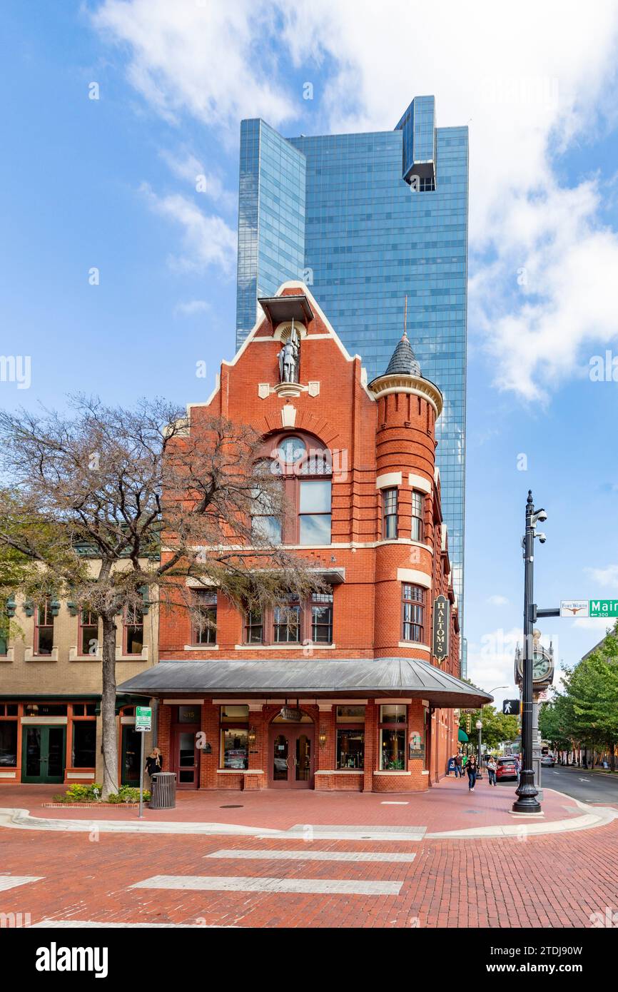 Fort Worth, Texas - November 4, 2023: Wells Fargo tower and historic ...