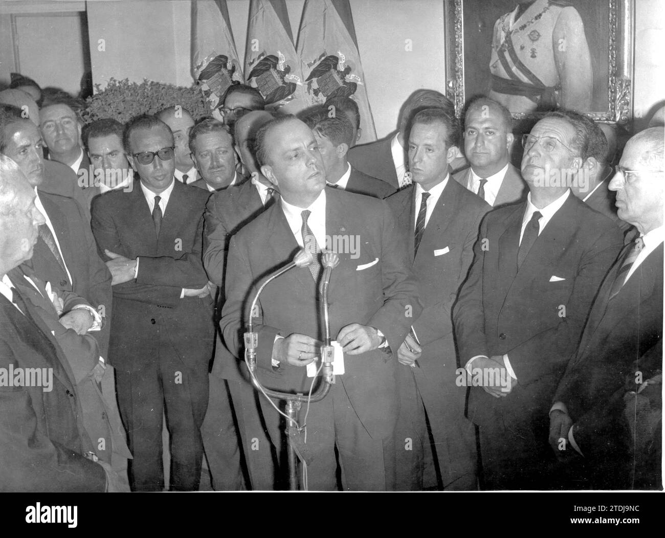 07/11/1962. Don Manuel fraga Iribarne during the speeches he gave at ...