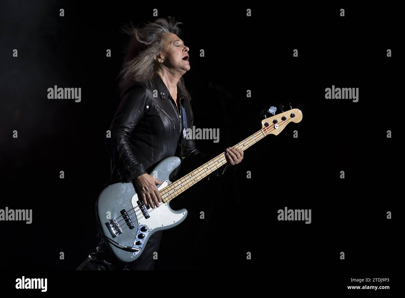 LONDON, ENGLAND: Suzi Quatro performs on stage at the London Palladium ...