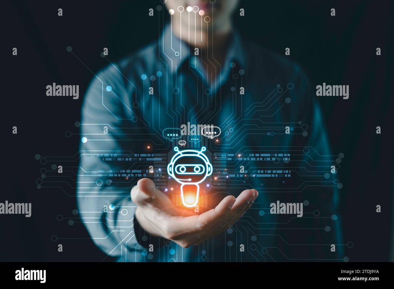 Chatbot Chat with AI smart robot, Artificial intelligence digital technology, Chatbot chat of ...