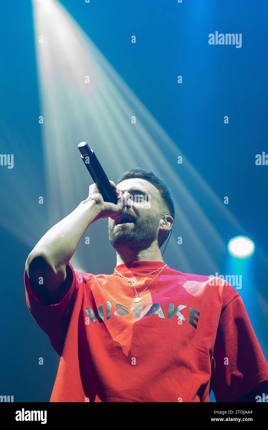 The singer Juancho Marqués during a performance, at the WiZink Center ...