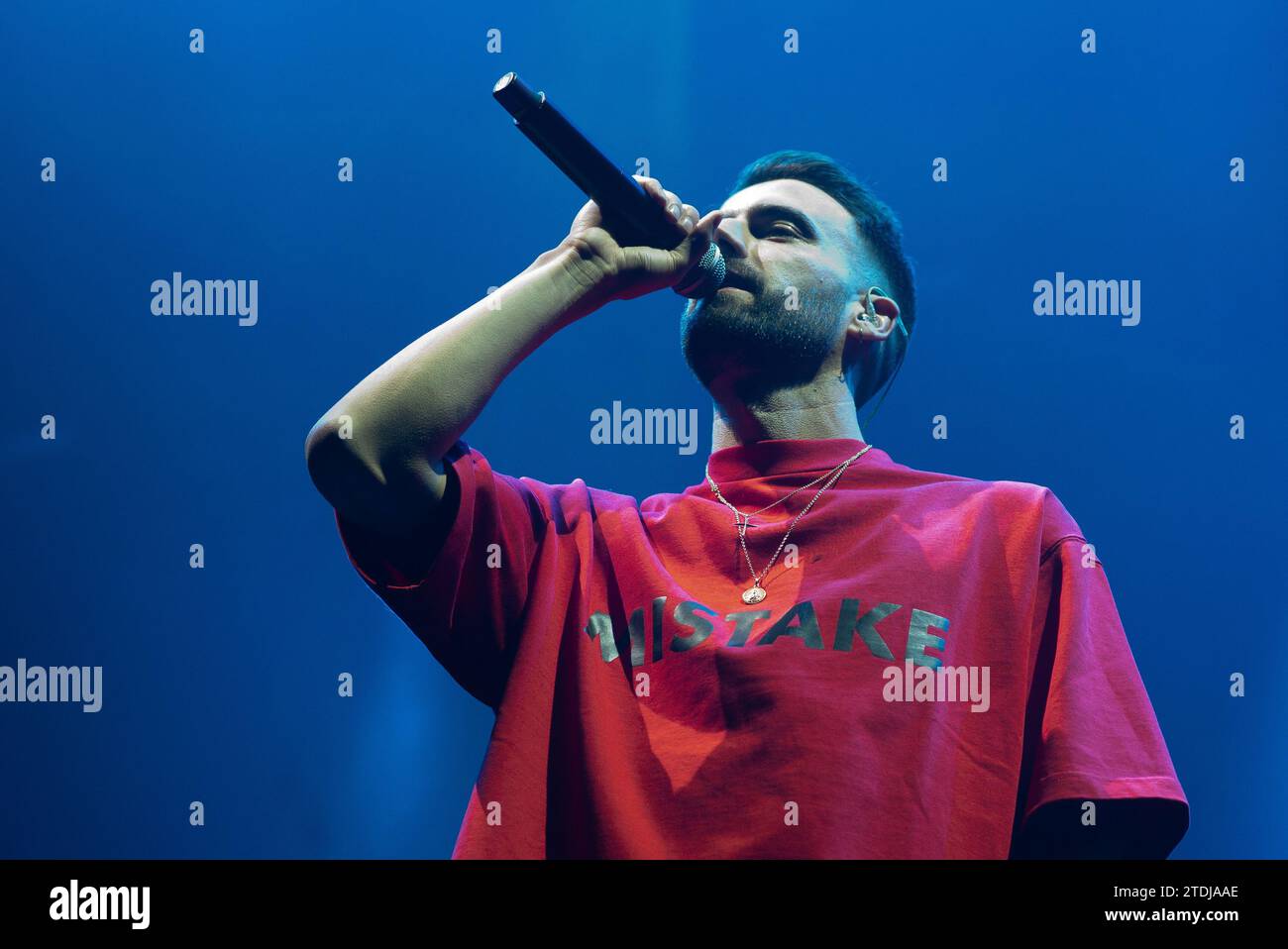 The singer Juancho Marqués during a performance, at the WiZink Center ...