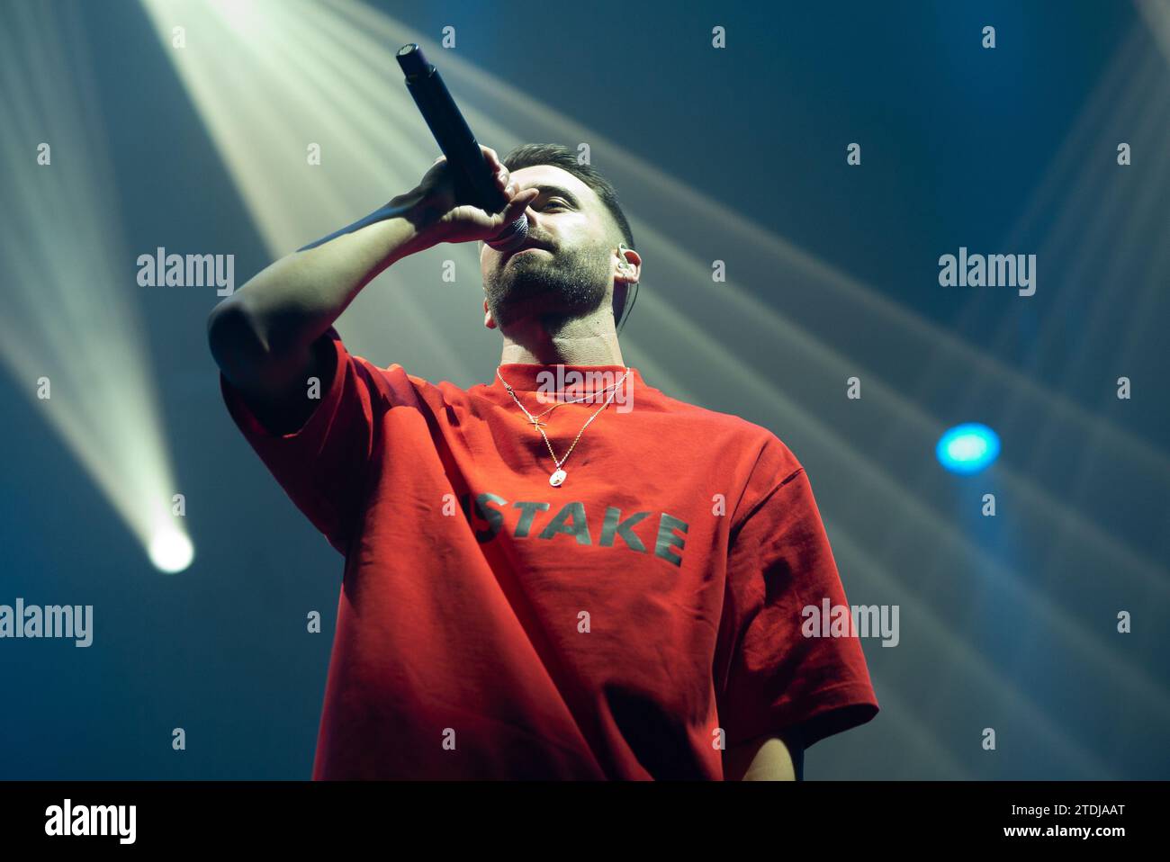 The singer Juancho Marqués during a performance, at the WiZink Center ...