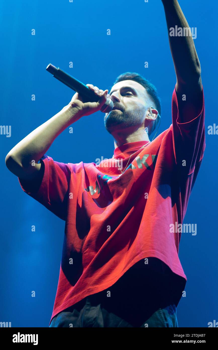 The singer Juancho Marqués during a performance, at the WiZink Center ...