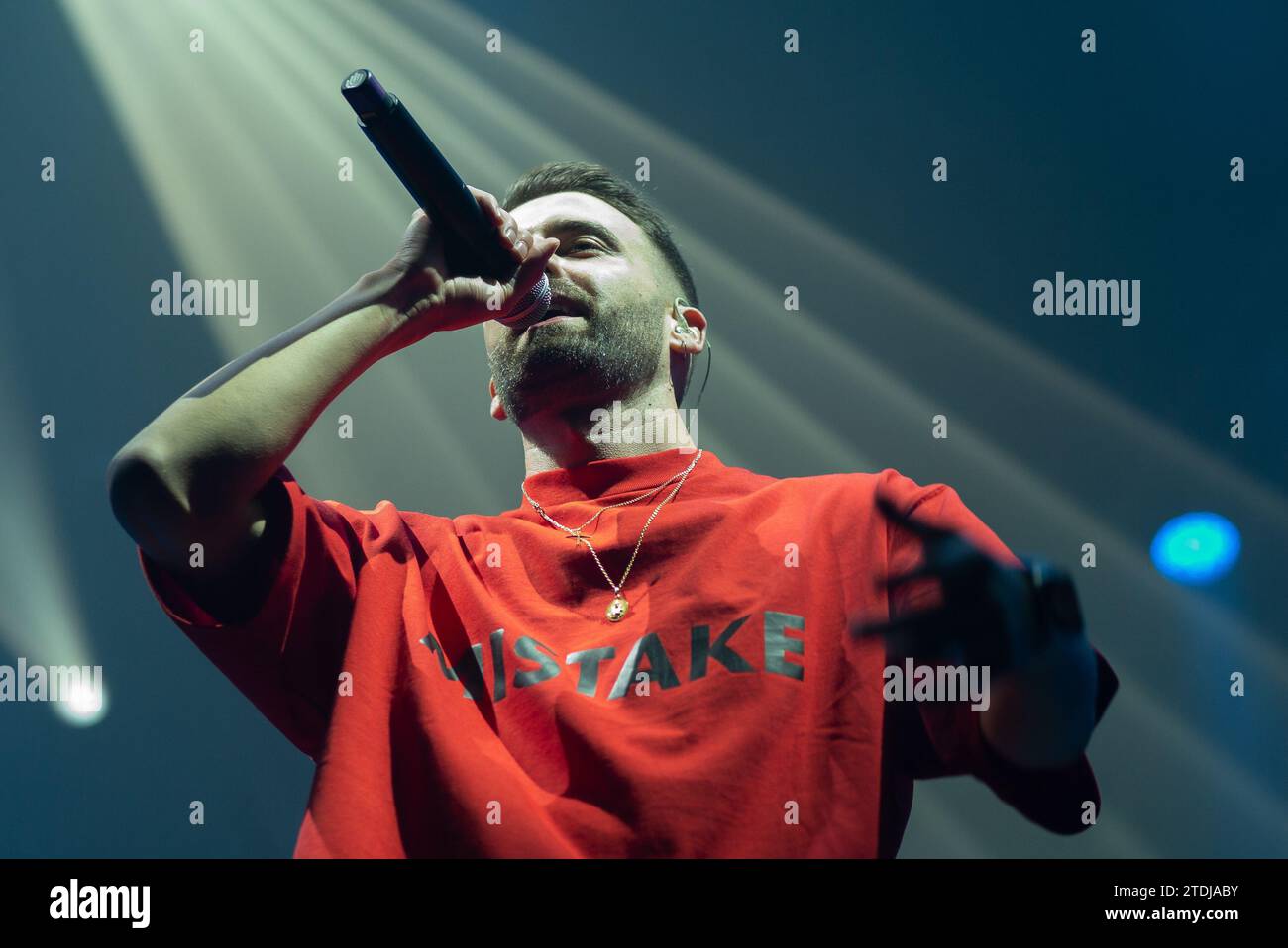 The singer Juancho Marqués during a performance, at the WiZink Center ...