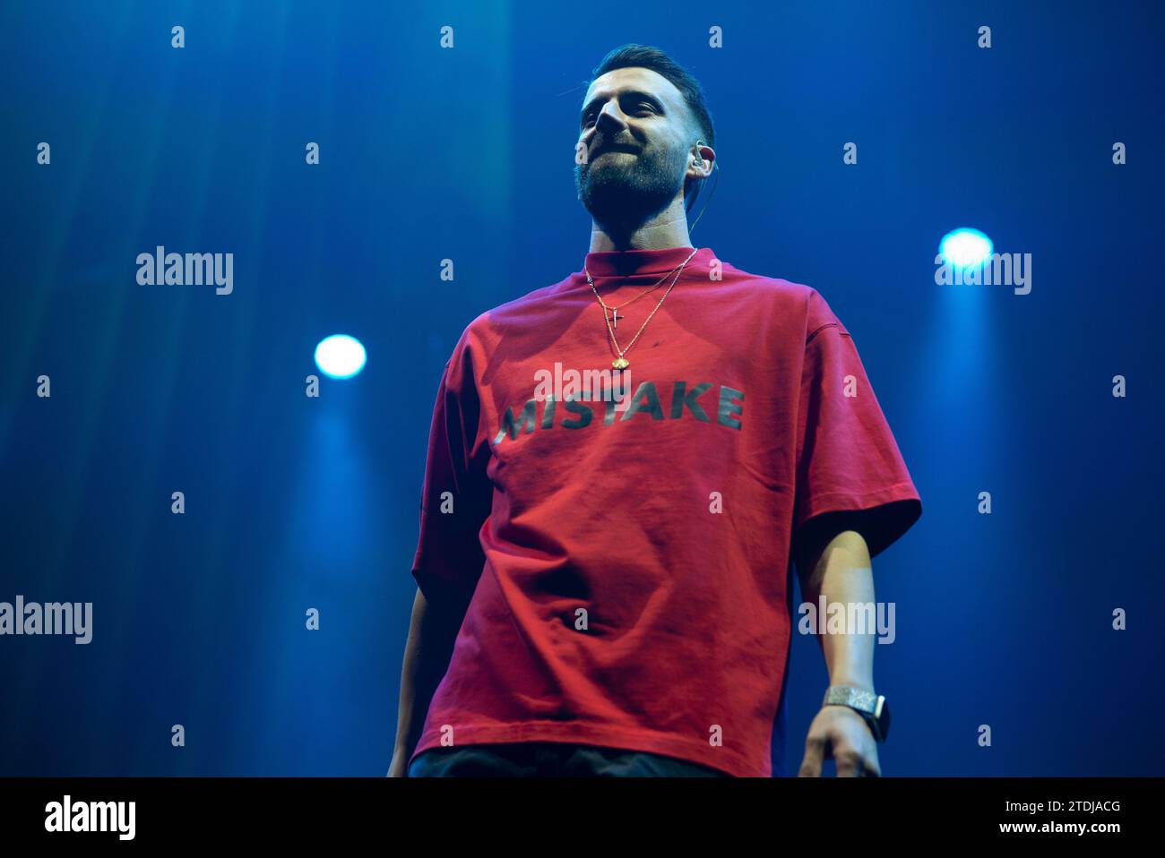 The singer Juancho Marqués during a performance, at the WiZink Center ...