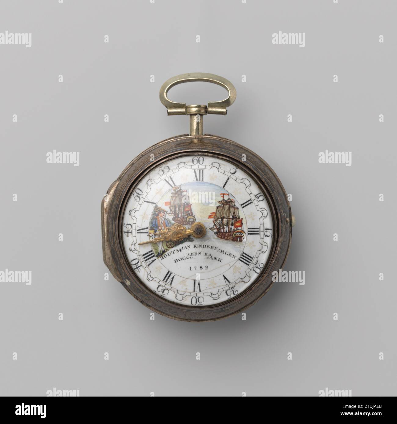 Men's watch of silver with double unadorned cupboard, Johnson ...