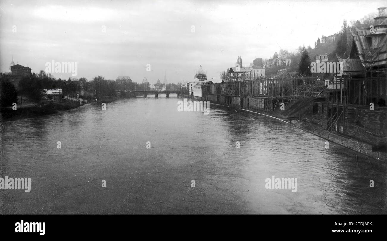 The Floods in Italy. Flood of the Po River in Turin, which reached the ...