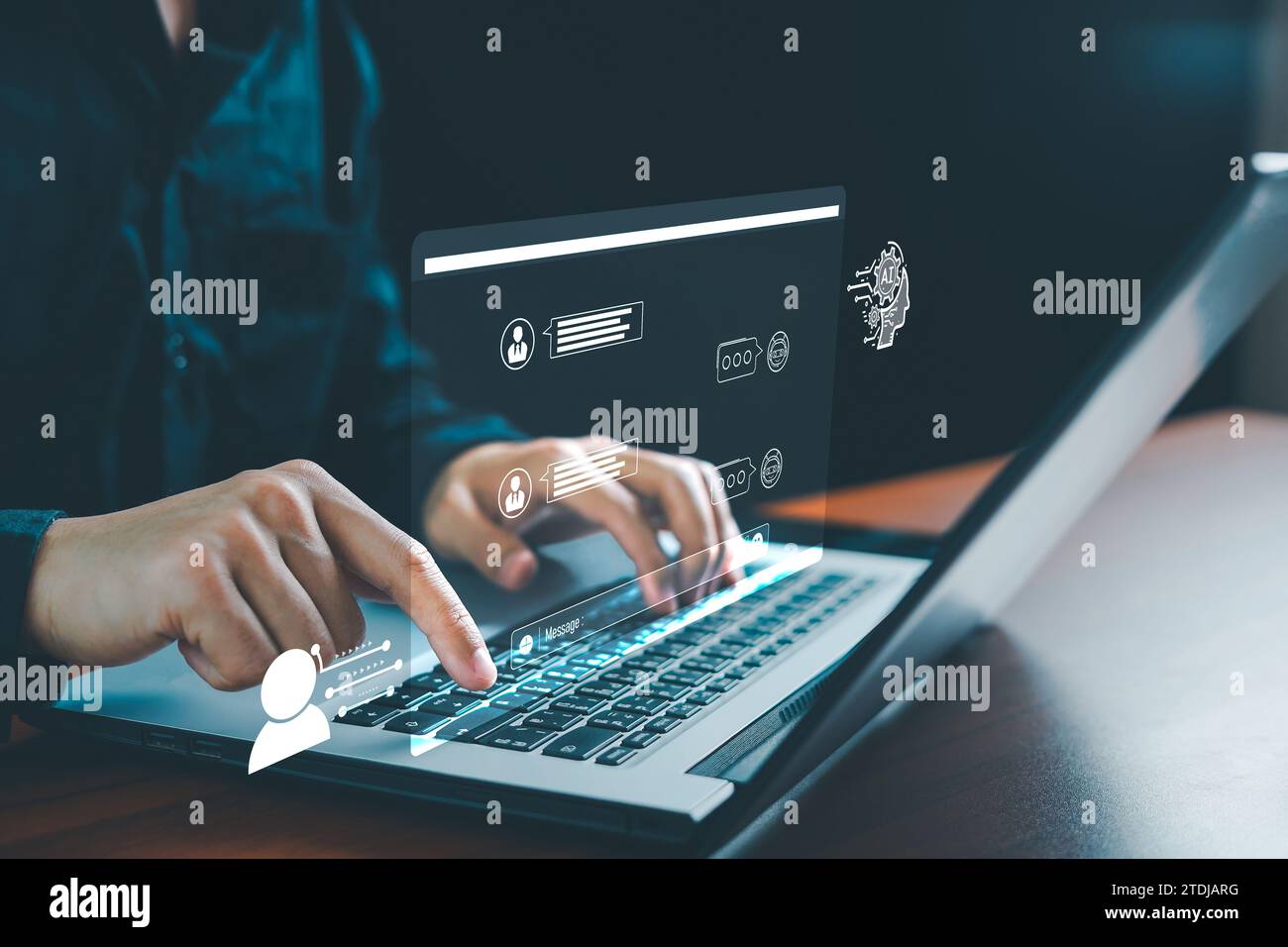 Chatbot Chat with AI, Man using technology smart robot AI, Artificial Intelligence, Artificial ...