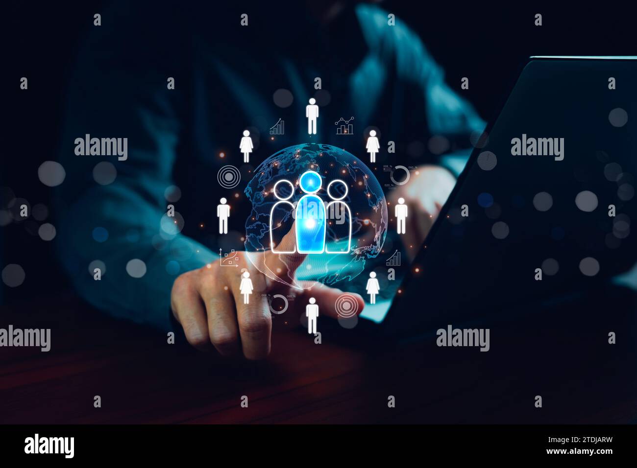 Customer Relationship Management, CRM, Businessman or client show ...