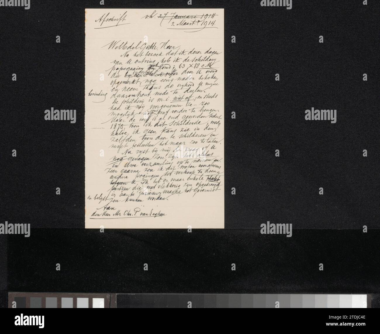 Letter to Christiaan Pieter van Eeghen (1880-1968) and letter to ...