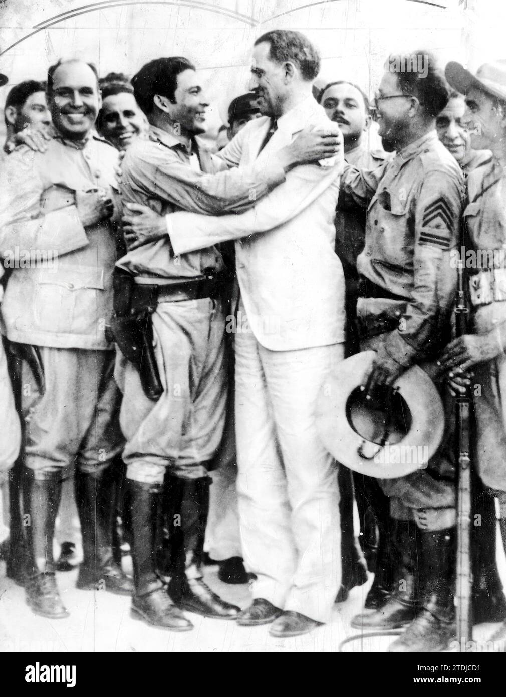 09/20/1933. Fulgencio Batista embraces the new president of the ...