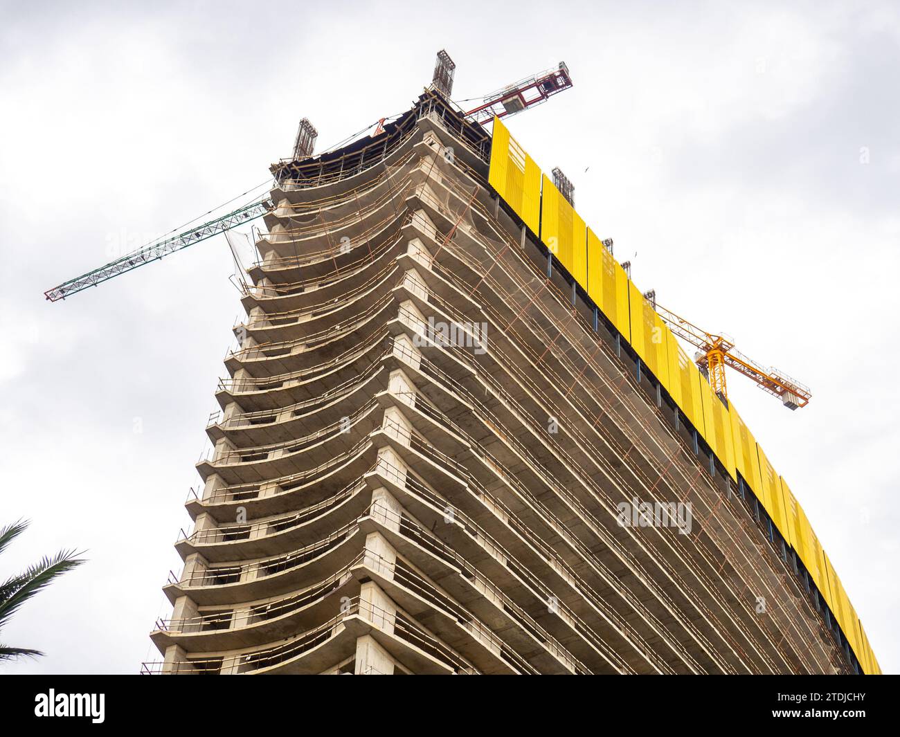 Modern construction of a high-rise building. Construction site and ...