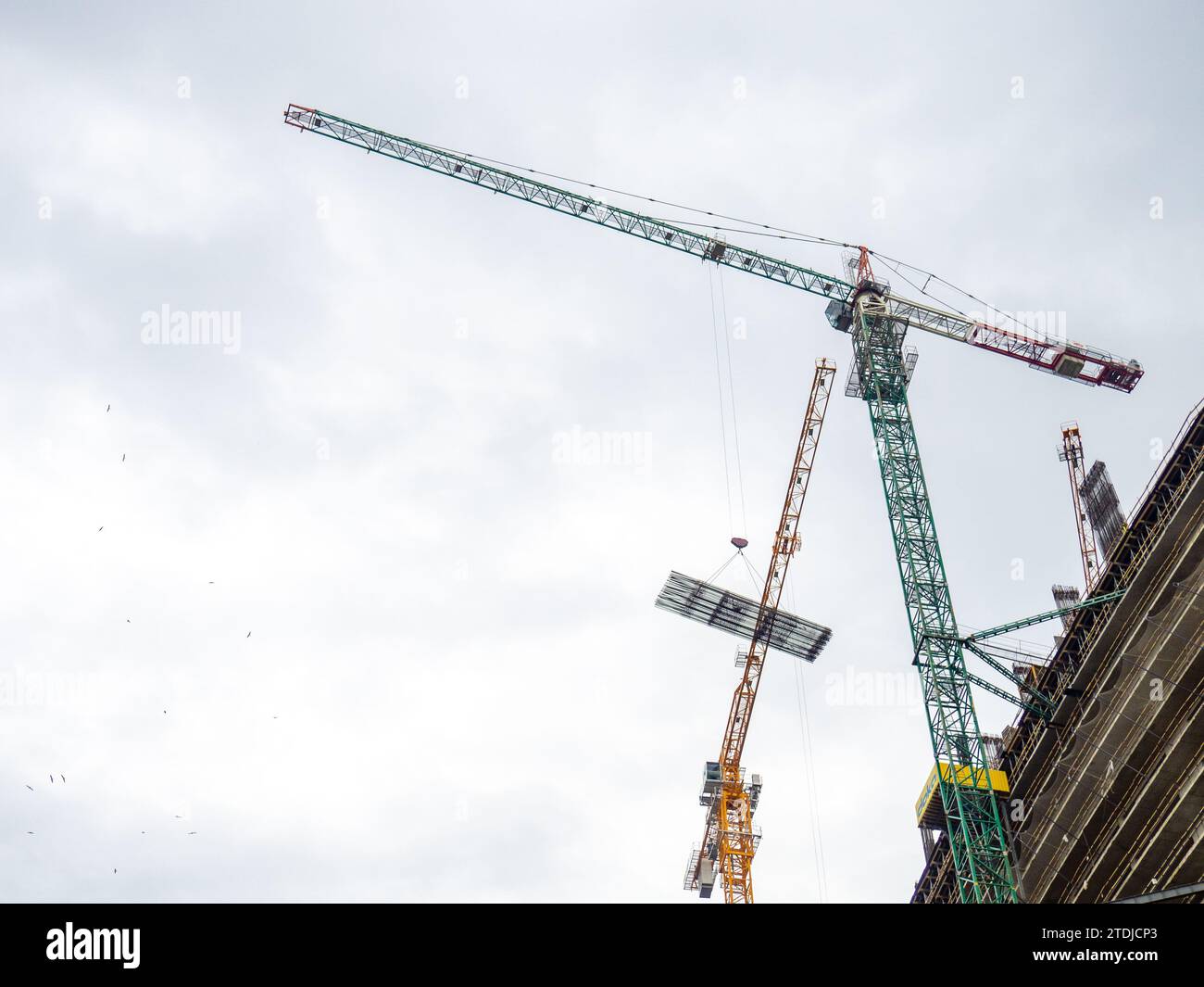 Modern construction of a high-rise building. Construction site and ...