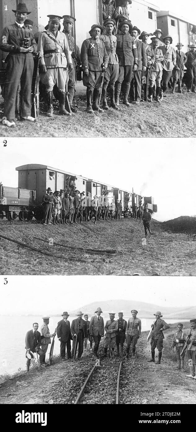 08/26/1921. Melilla. The Nador railway.1. Lieutenant Colonel Martínez ...