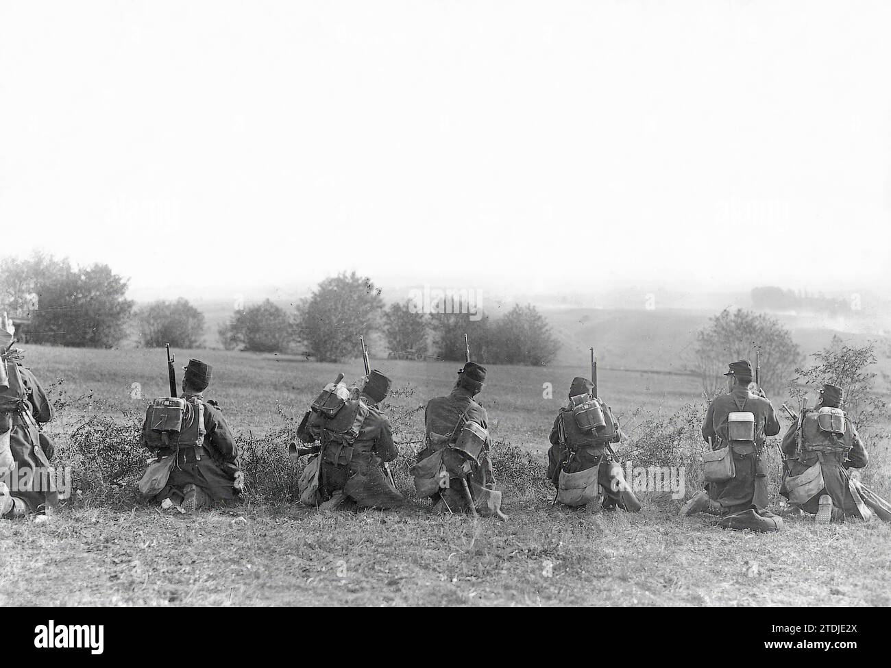 07/31/1914. The French Army in War. Infantry soldiers in an Advanced ...