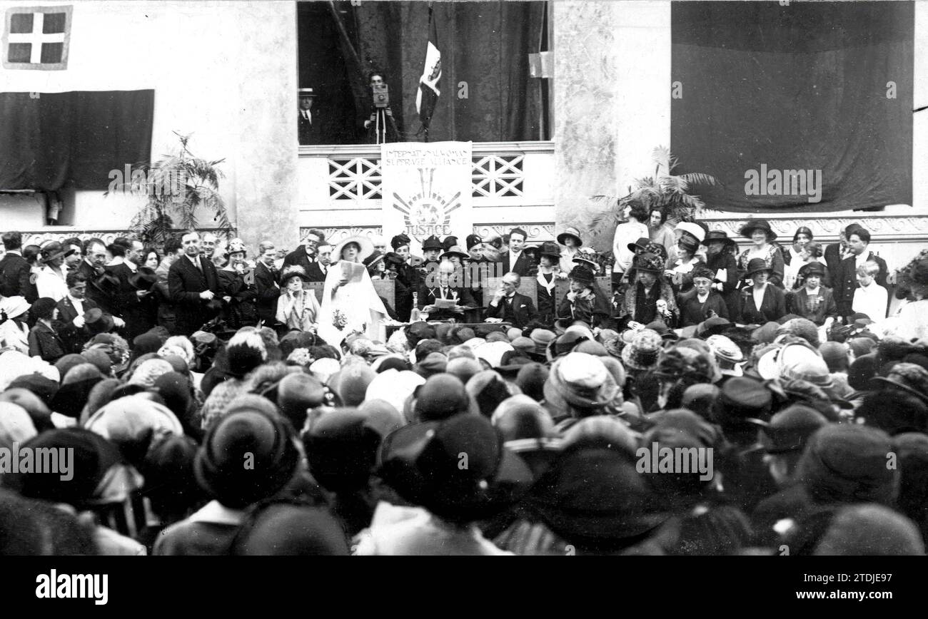 Rome (Italy), May 1923. Feminist movement. The head of Government, Mr ...
