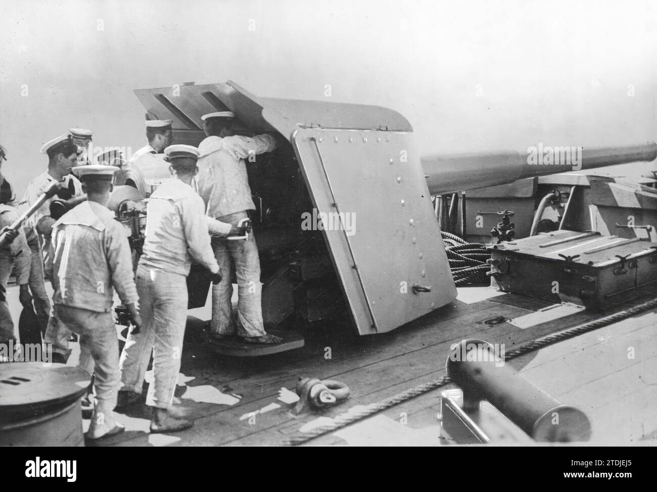 10/31/1914. The War at Sea. A monitor Bombarding the Belgian coast with ...