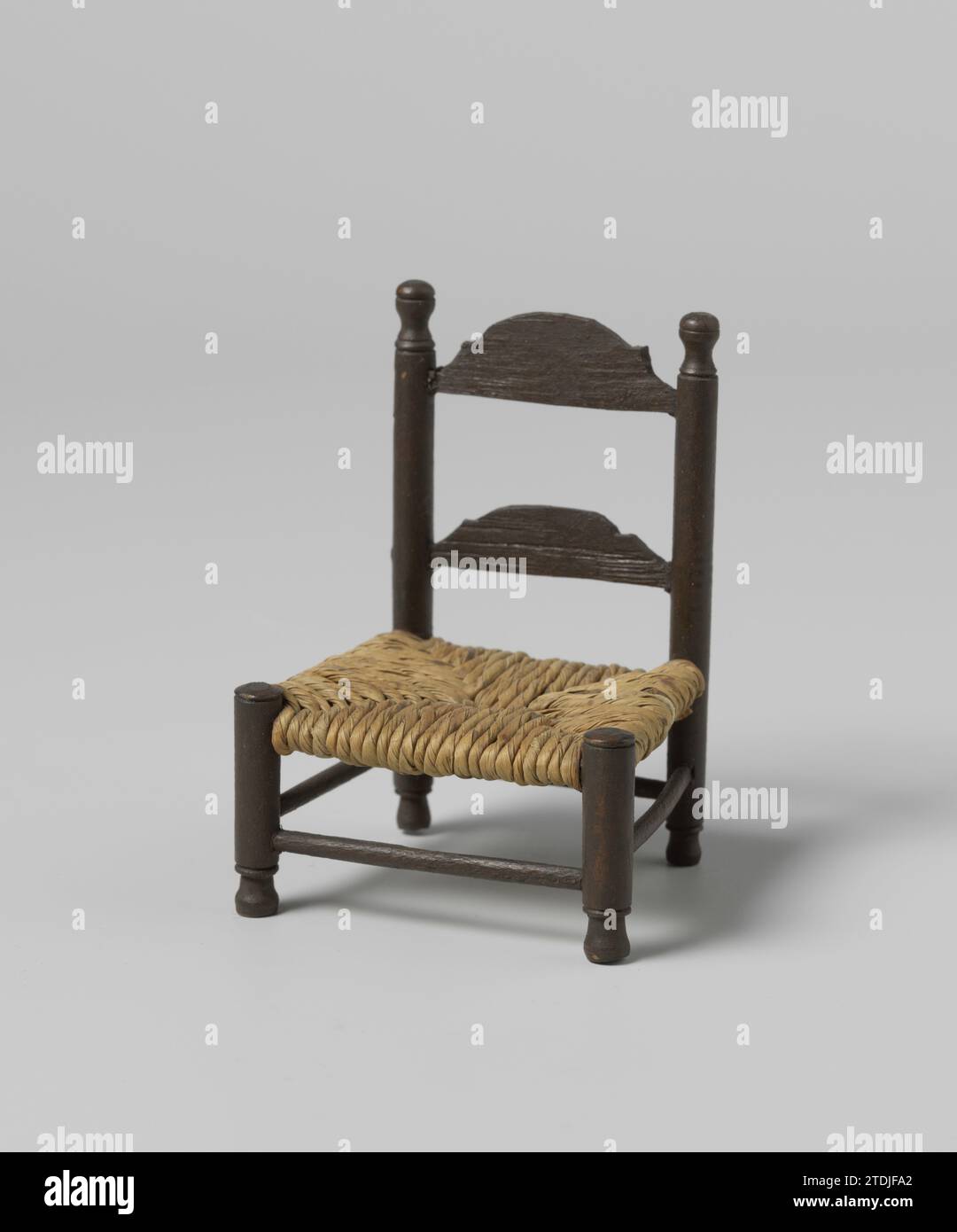 Button chair, the backrest with two transverse rules, the seat of ...