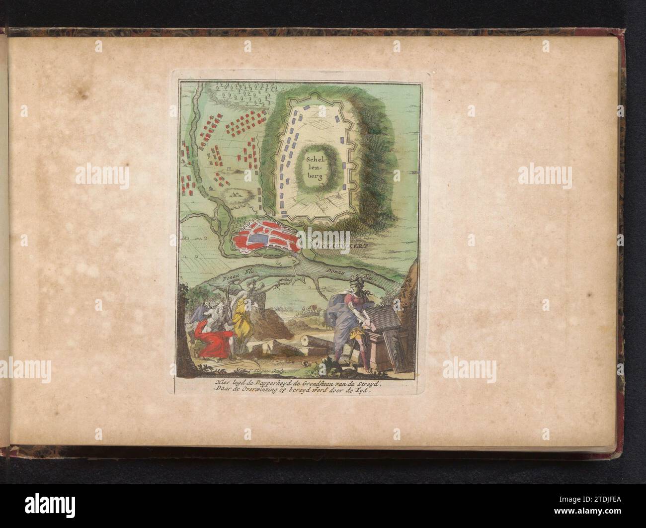 Map of Donauwörth with the Battle of the Schellenberg, 1704, Zacharias ...