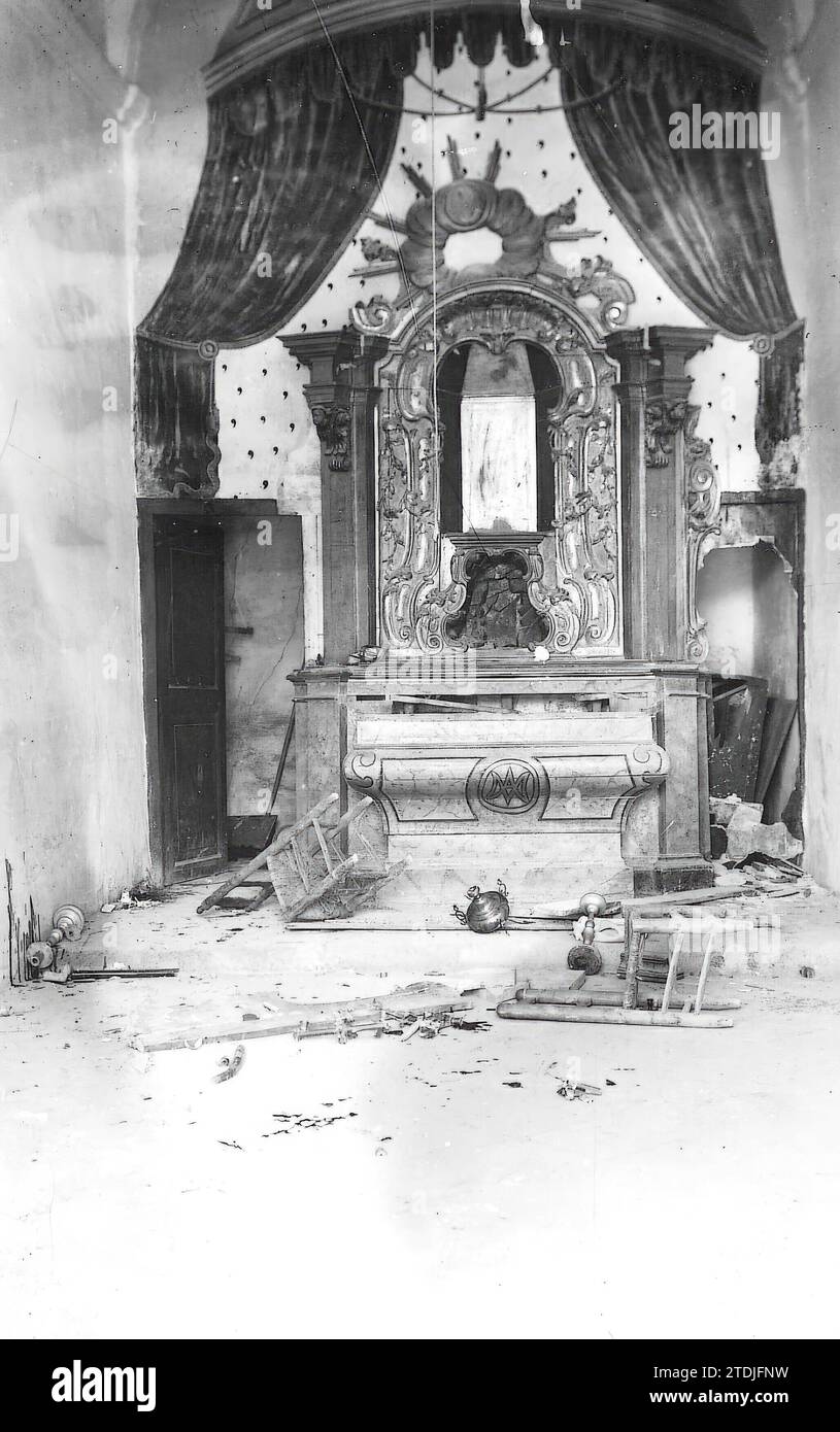 10/01/1934. Chapel of Saint Magin. Looted and Burned All Utensils ...
