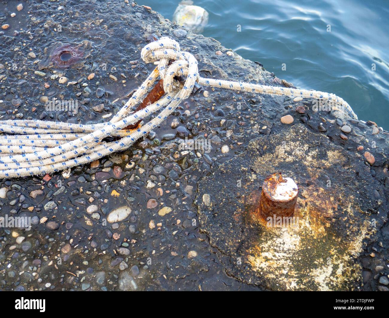 Place for attaching a small boat. Fittings for tying the mooring line ...
