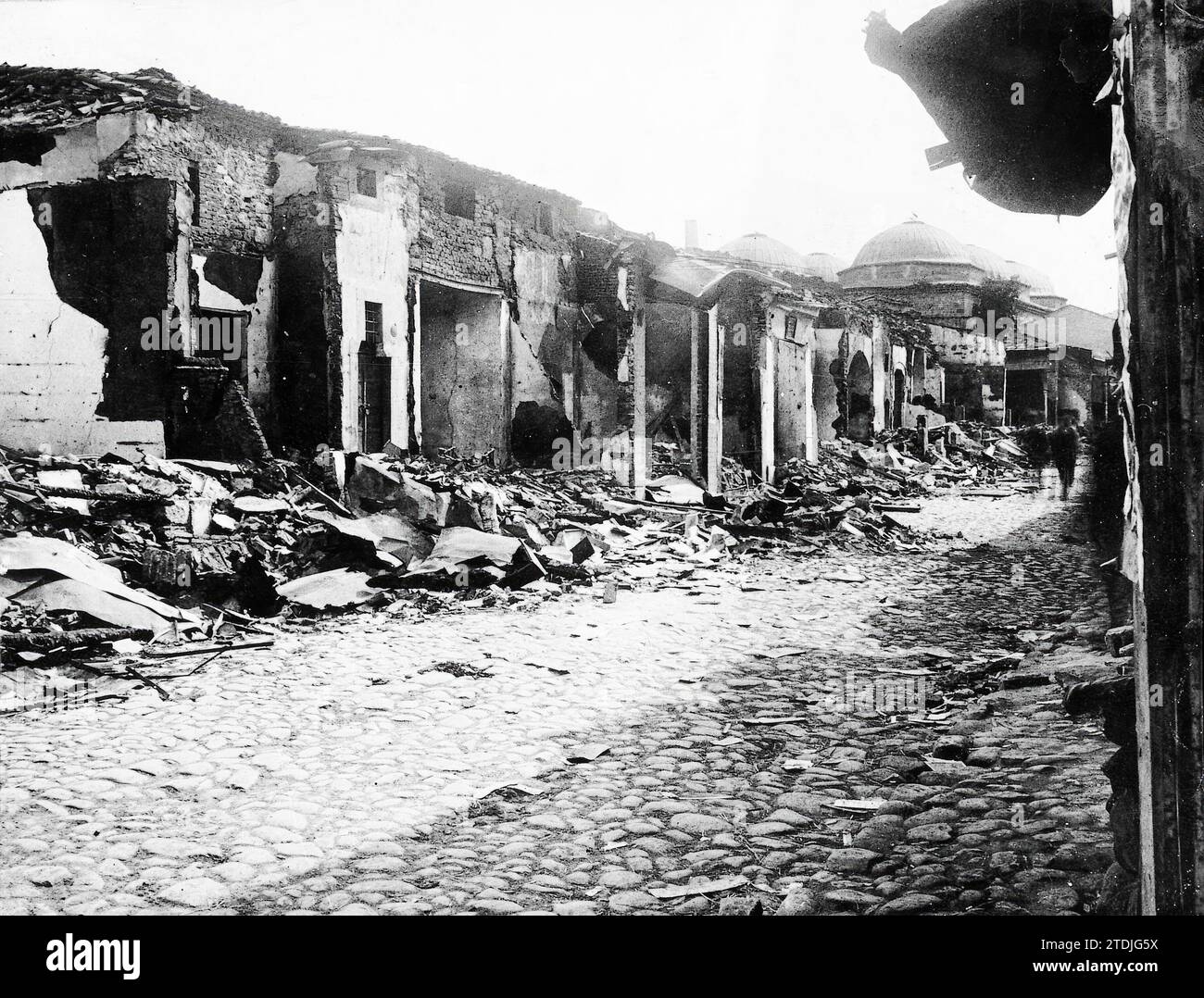 07/31/1913. The War in the Balkans. Ruins at Serres Market, Destroyed ...