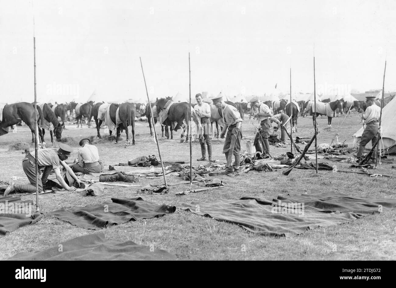 02/01/1915. The English in Campaign. English cavalry soldiers in their ...