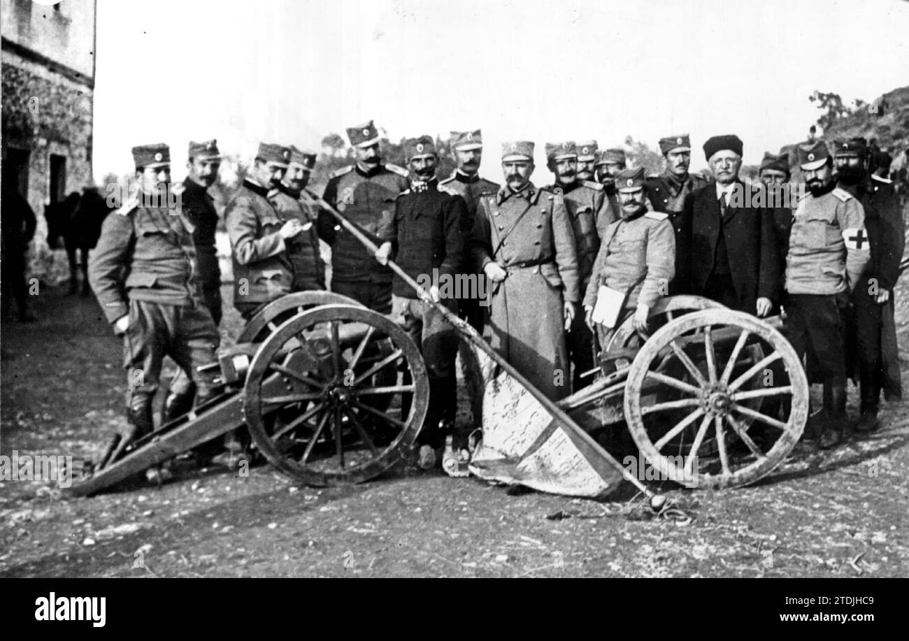 Balkan War, December 1912. The generalissimo of the Serbian Army and ...
