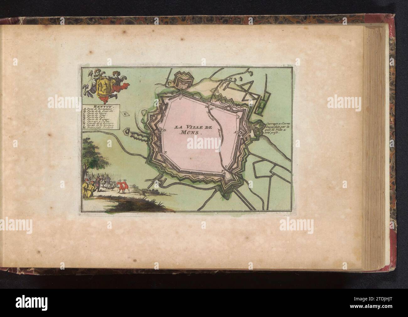 Map of Mons, Anonymous, 1735 Map of the reinforcements around the city ...