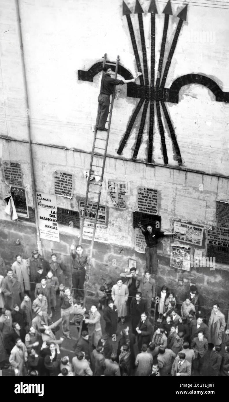 01/31/1936. Valladolid. Elements of the Spanish phalanx carrying out ...