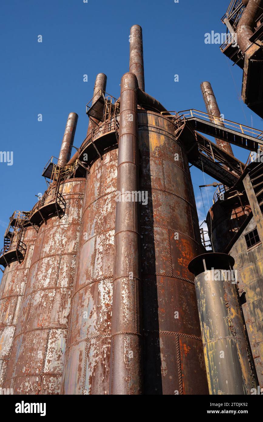 View of Bethlehem Steel steelmaking manufacturing plant in Pennsylvania ...